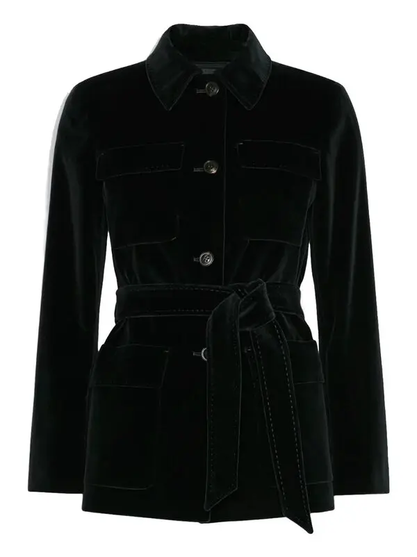 Max Mara Studio Velvet Crusca Jacket - Black
