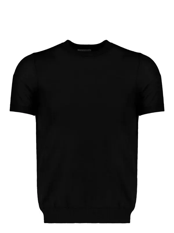 AUTORE T Shirt In Extrafine Merino Wool - Nero