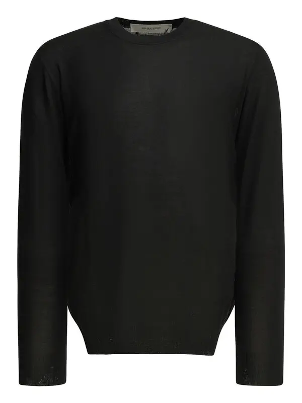 GOLDEN GOOSE Wool Crew Neck Sweater - Black