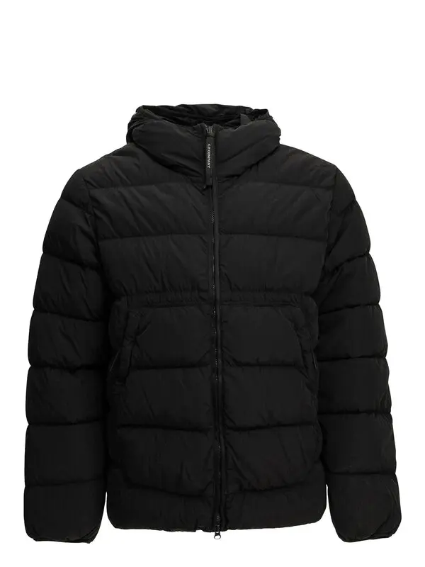 C.P. COMPANY Chrome R Goggle' Short Down Jacket - Black