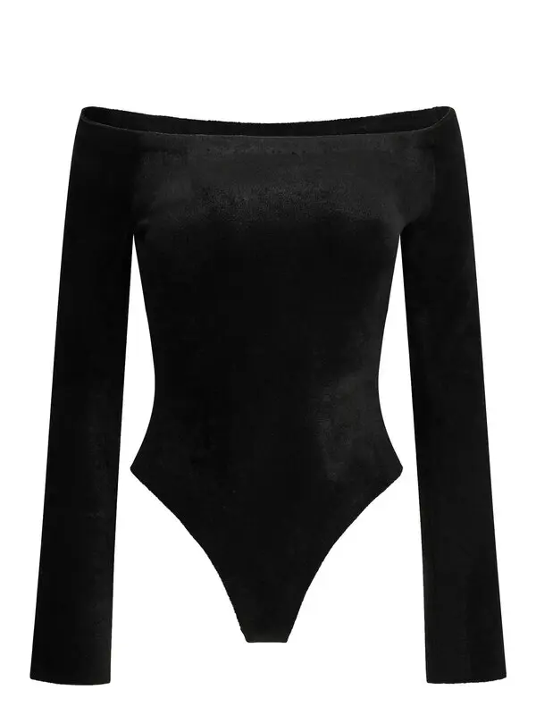 Alaïa Velvet Shaping Bodysuit - Black