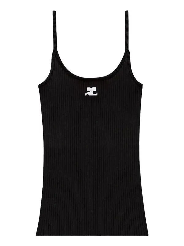 COURREGES Tank Top In Maglia 'reedition - Black