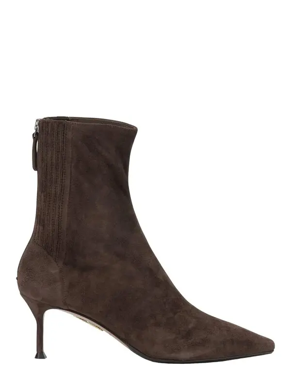 AQUAZZURA Saint Honoré 65 Mm' Ankle Boots With Zipper - Brown