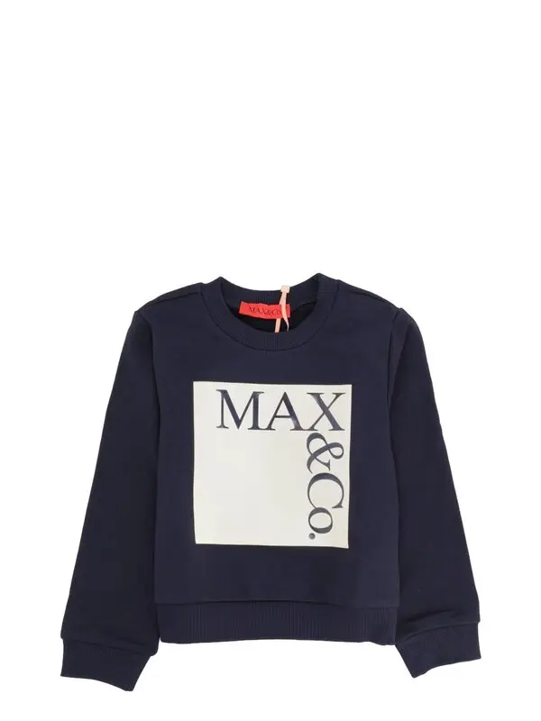 MAX&CO. Felpa Girocollo Con Logo - Black