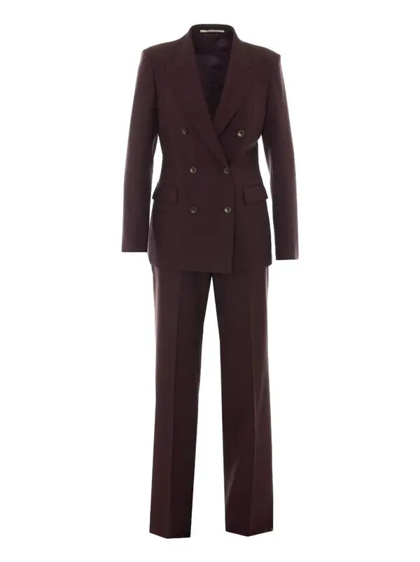 Tagliatore Double Breasted Wool Suit - Brown