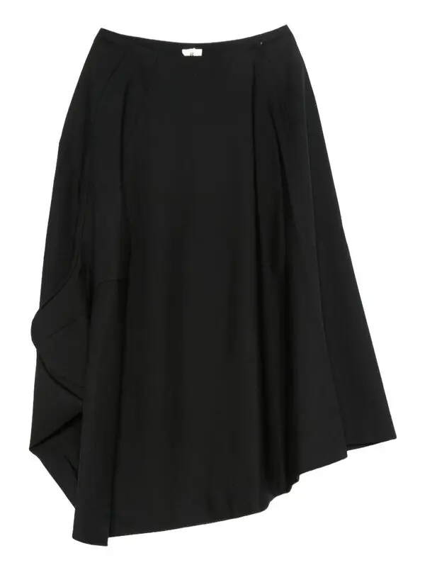 Comme Des Garçons Wool Midi Skirt - Black
