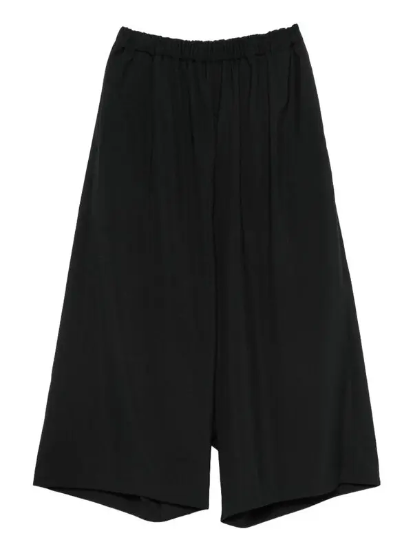 Comme Des Garçons Wool Wide Leg Trousers - Black