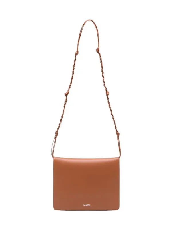 JIL SANDER Tangle Medium Leather Crossbody Bag - Black