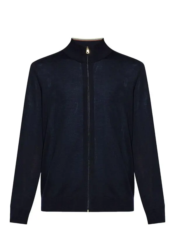 Paul Smith Wool Zipped Cardigan - Navy