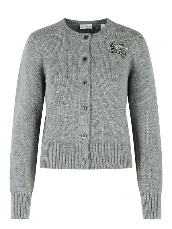 Burberry Sienna Ek' Cashmere Blend Cardigan - Grey