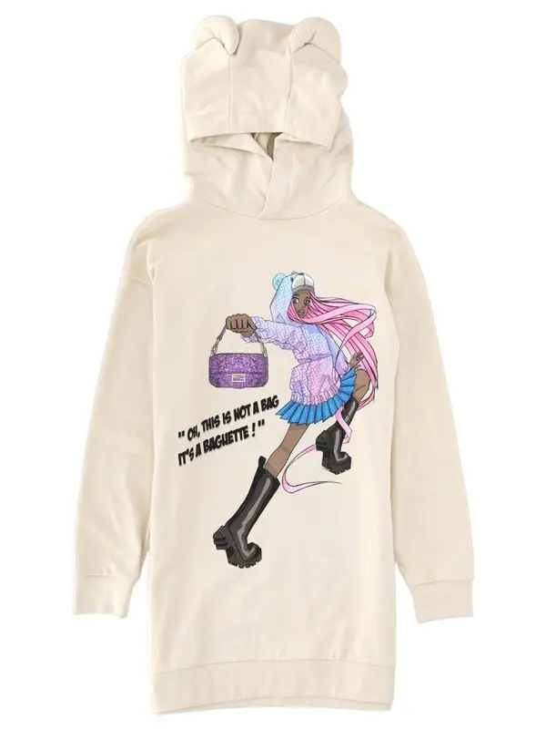 Fendi Hoodie Dress - Yellow