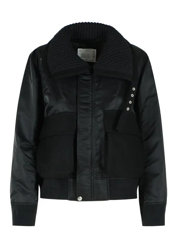 Sacai Melton Jacket In Nylon - Black