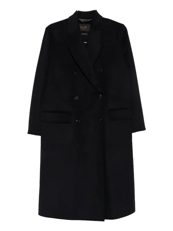 PALTO' Arianna Wool Double Breasted Coat - Navy