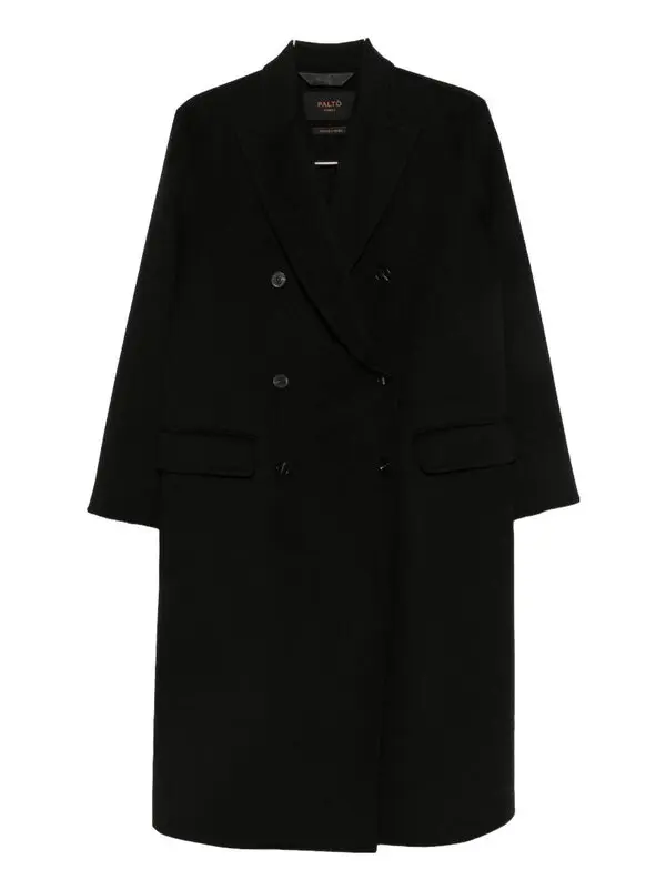 PALTO' Arianna Wool Double Breasted Coat - Black