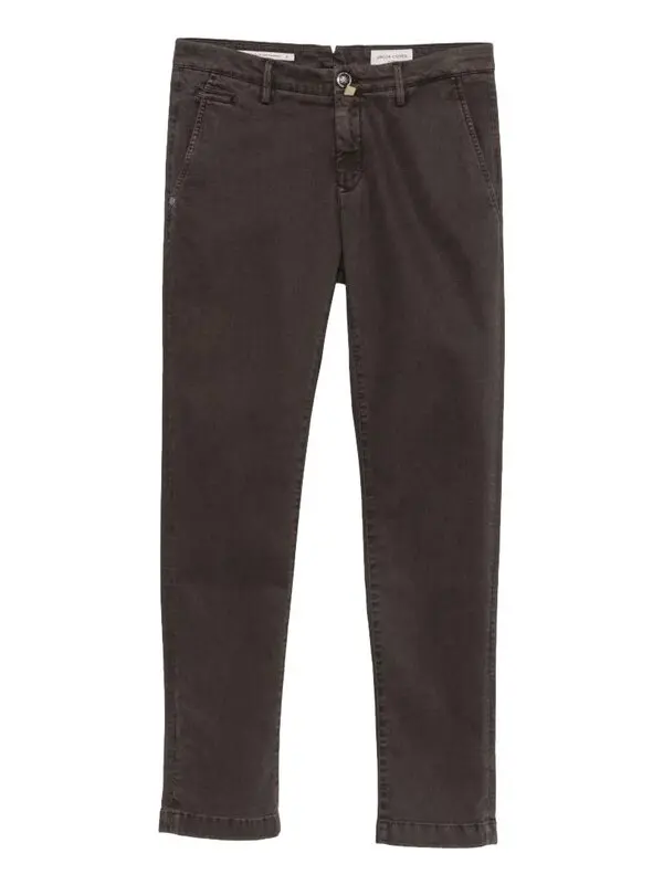 JACOB COHЁN Slim Fit Cotton Trousers - Brown
