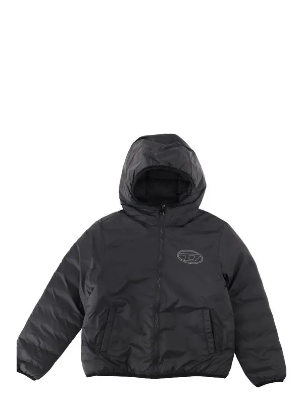 DIESEL® Giacca Con Cappuccio N Nylon Imbottito - Black