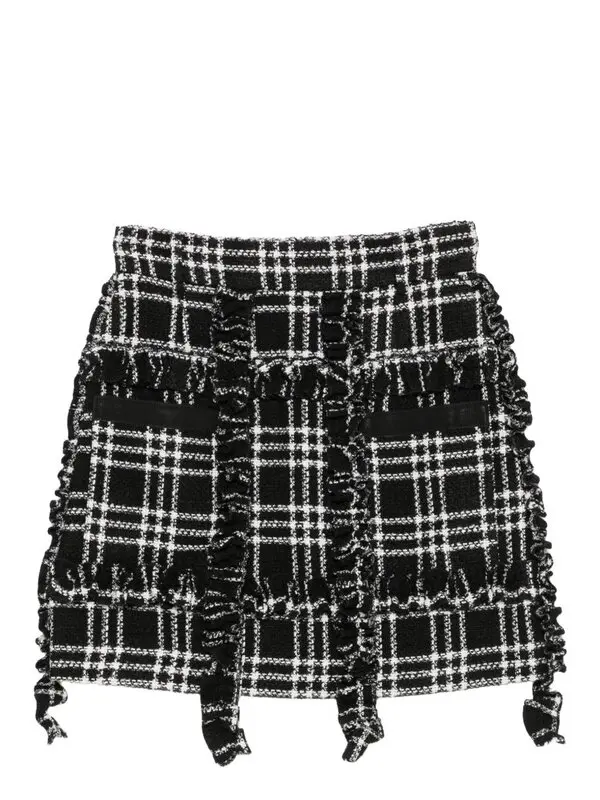 ALESSANDRO ENRIQUEZ Checked Short Skirt - Black