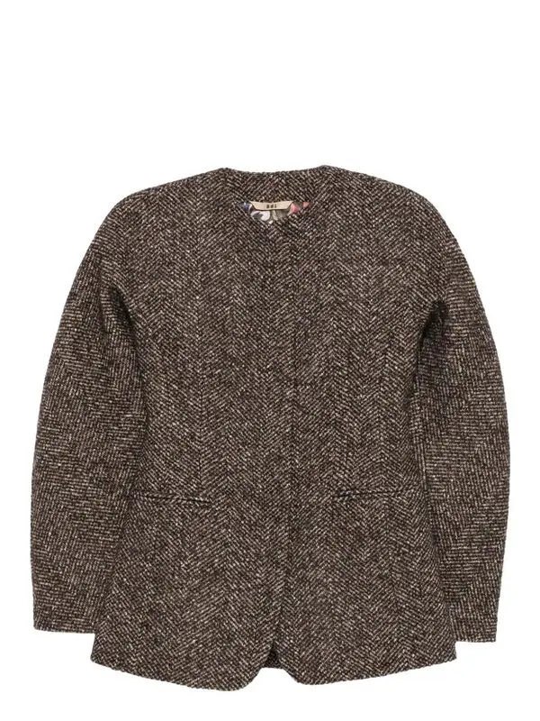 BAZAR DELUXE Wool Blend Jacket - Brown