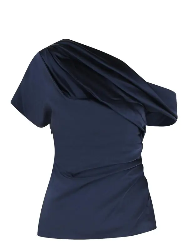 Simkhai Acetate Blend Top - Navy