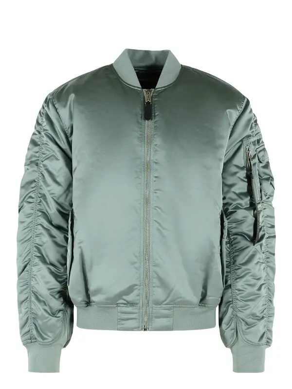Alpha Industries Ma 1 Uv' Silverblue Nylon Bomber Jacket - Light Blue