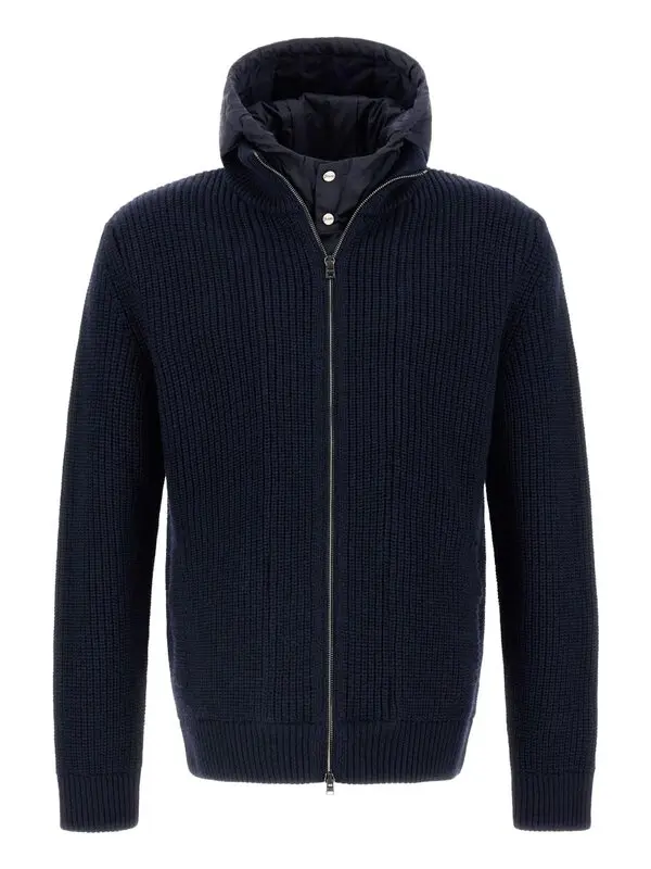 Herno Wool Cardigan - Ink
