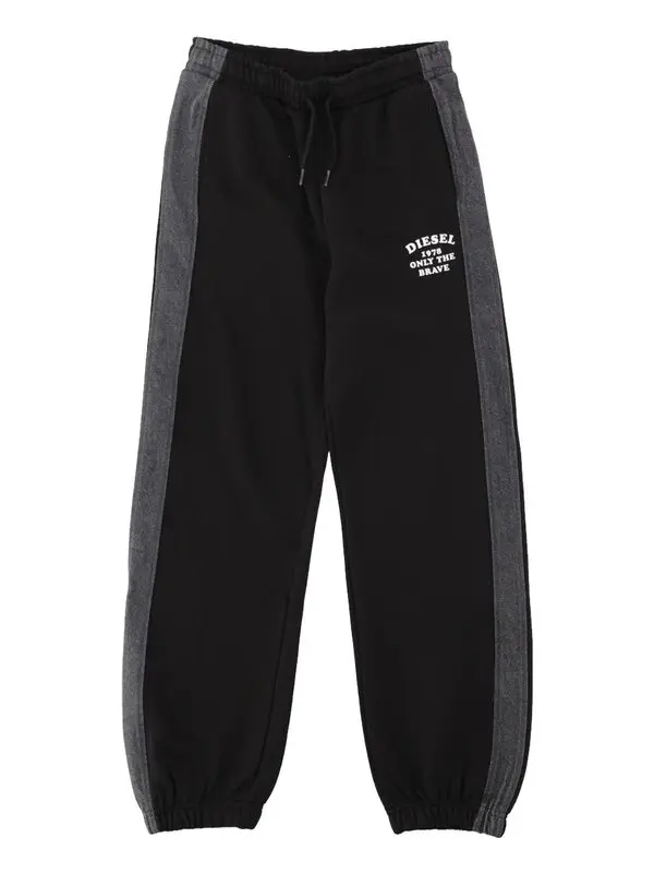DIESEL® Pantalone Jogger Con Bande Laterale In Denim - Black