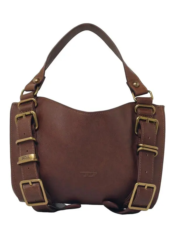 DIESEL® Small 'd One' Bag In Treated Lear - Brown