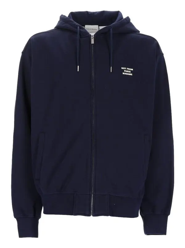 Drole De Monsieur Felpa Con Zip E Cappuccio - Blue