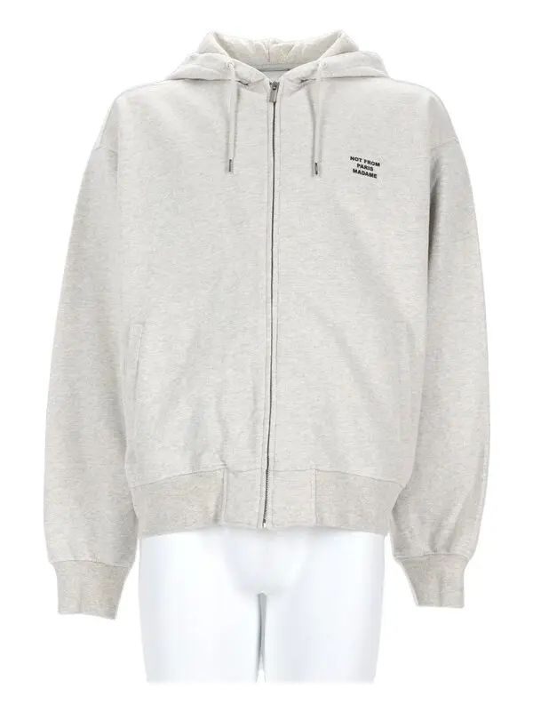 Drole De Monsieur Felpa Con Zip E Cappuccio - Grey