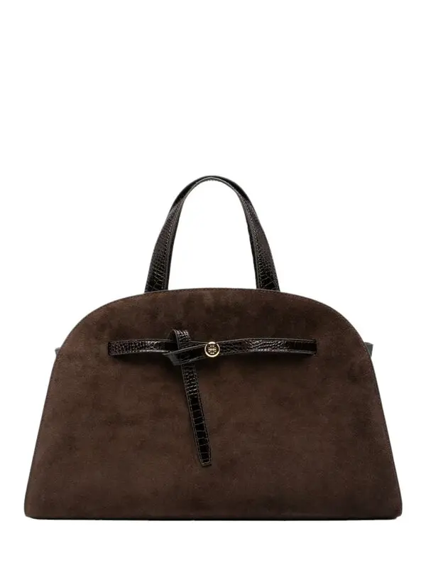 Tory Burch Romy Suede Leather Boston Bag - Brown