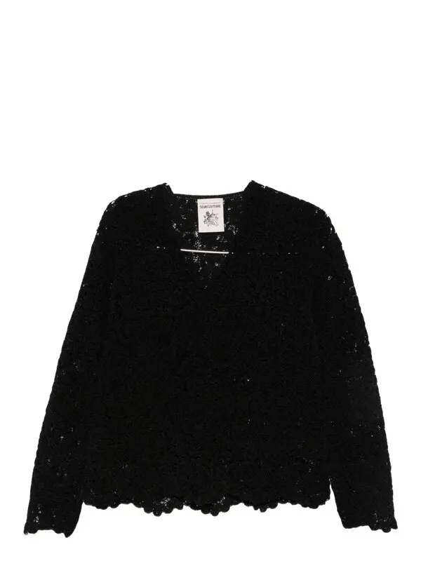 SEMICOUTURE Calanthe V Necked Sweater - Black