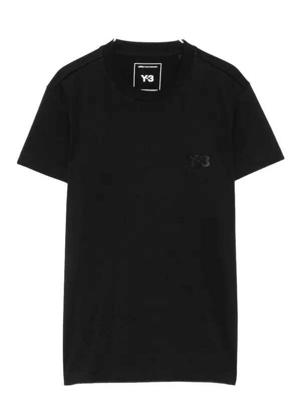 Y3 Logo Cotton T Shirt - Black