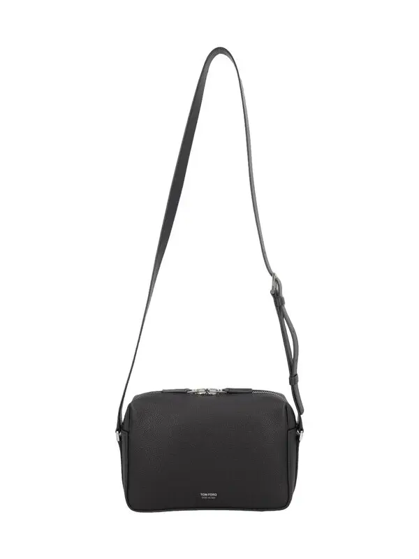 TOM FORD Borsa A Tracolla In Pelle Martellata - Black