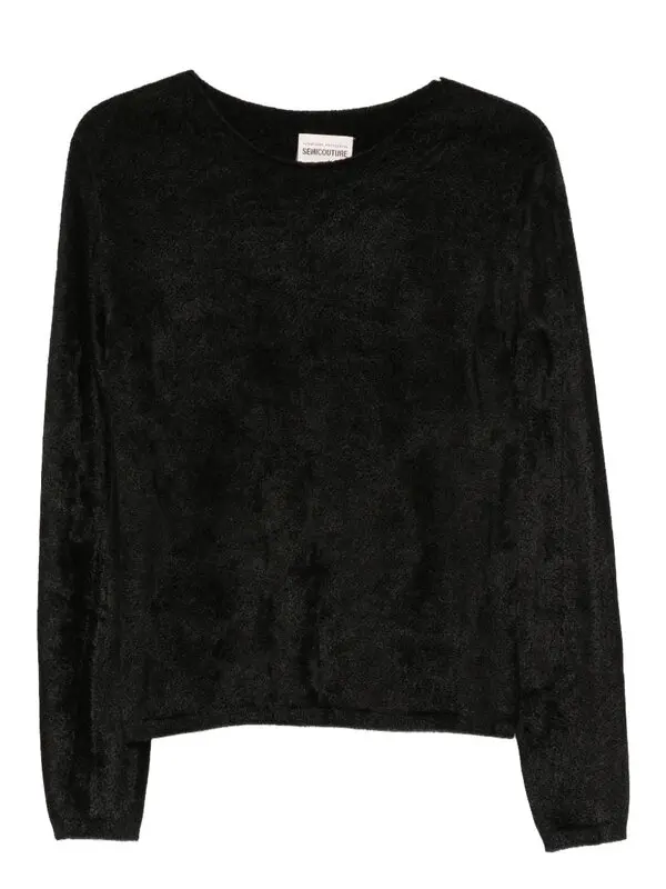 SEMICOUTURE Lettice Crewneck Sweater - Black