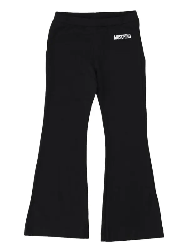 Moschino Pantalone Flared Con Logo - Black