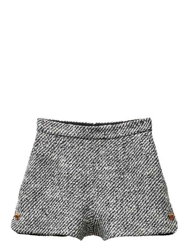 Versace Bouclé Wool Shorts - Black