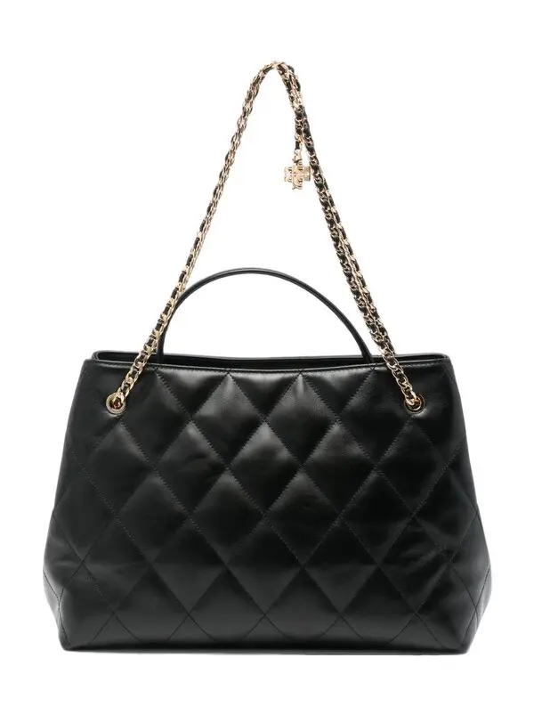 Tory Burch Fleming Leather Tote - Black