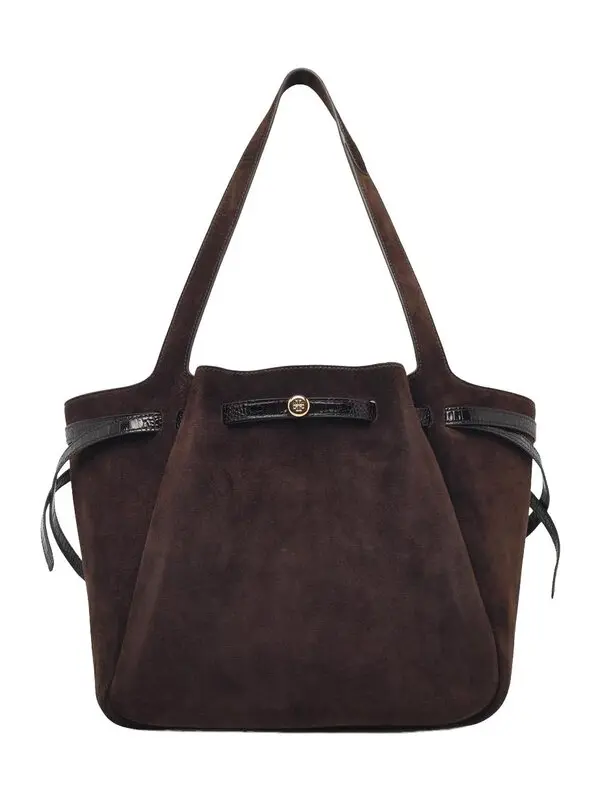 Tory Burch Romy Tote' Suede Bag - Brown