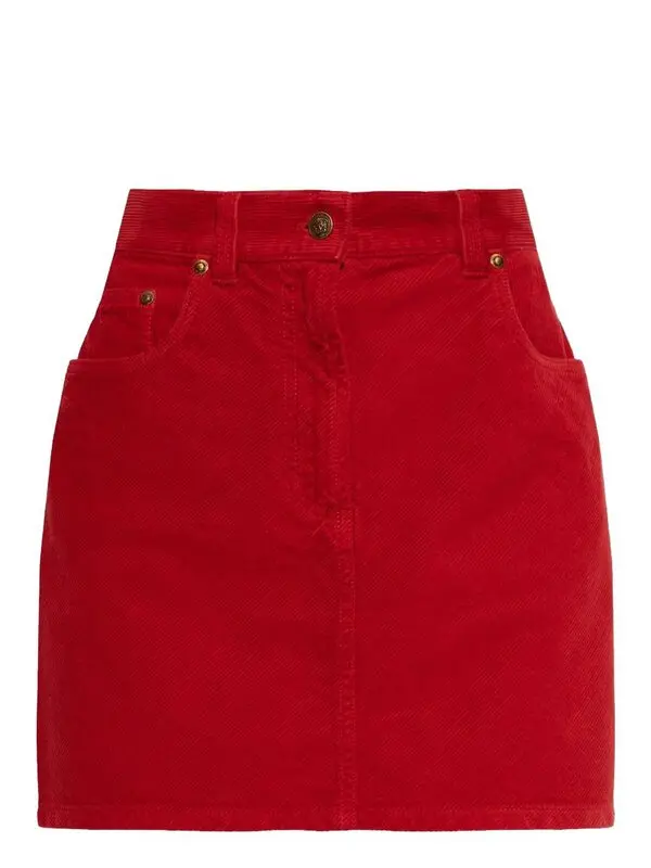 Versace Velvet Cotton Skirt - Red
