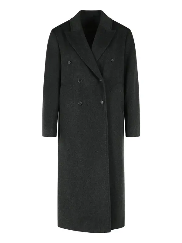 Loulou De Saison Double Breasted 'rosco' Virgin Wool And Cashmere Coat - Grey