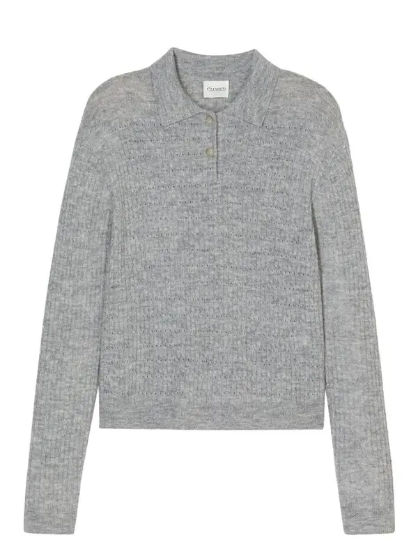 Closed Wool Blend Polo Shirt - Grey