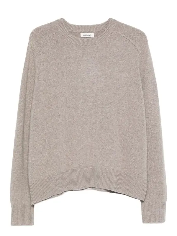Soft Goat Wool Crewneck Jumper - Beige