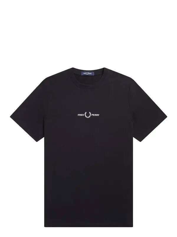 Fred Perry T Shirt Con Logo Ricamato - Black