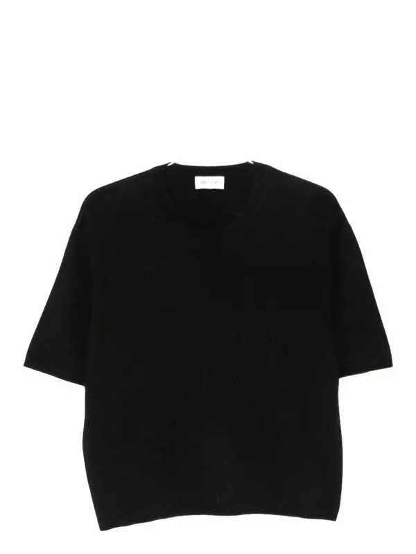 Soft Goat Cashmere T Shirt - Black