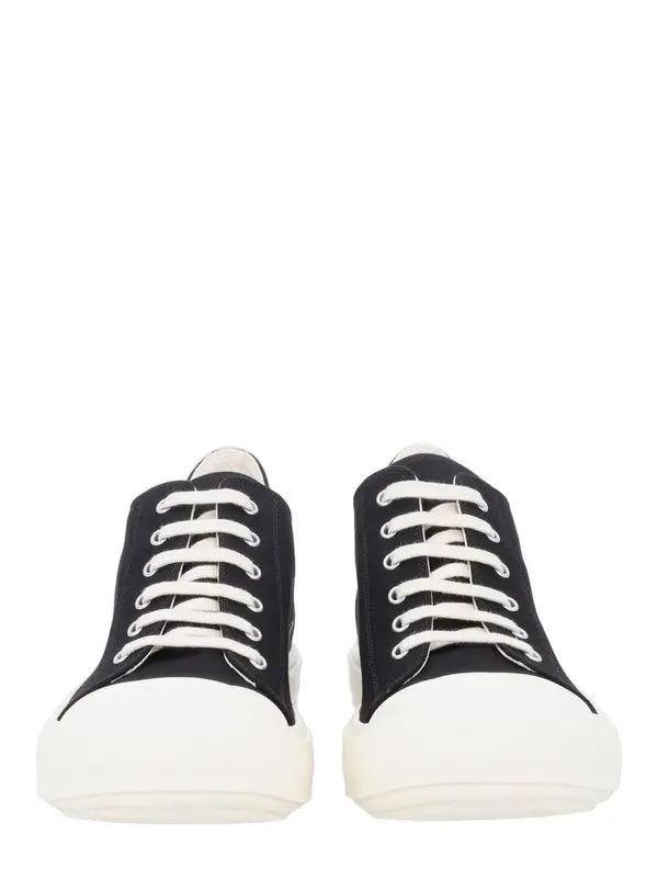 Rick Owens Sneaker Basse In Denim Di Cotone - Black