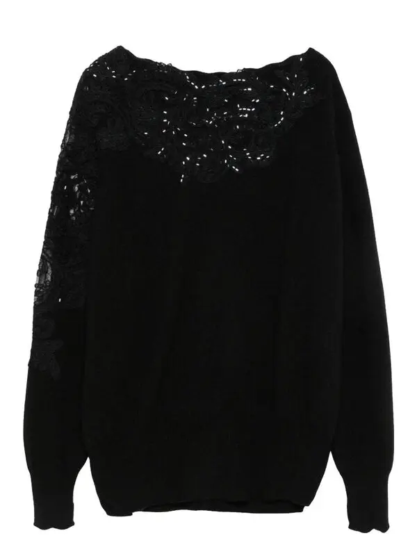 Ermanno Scervino Cashmere Crewneck Sweater - Black