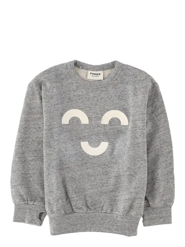 FINGER IN THE NOSE Wawe Heather Macaroni Loose Sweater - Grey