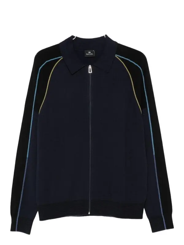 Paul Smith Cotton And Wool Cardigan - Navy