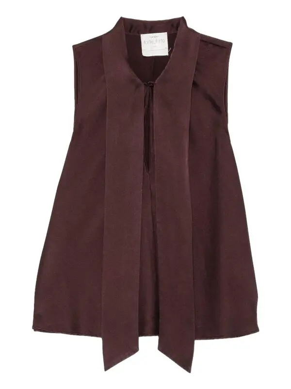 FORTE_FORTE Silk Top - Brown