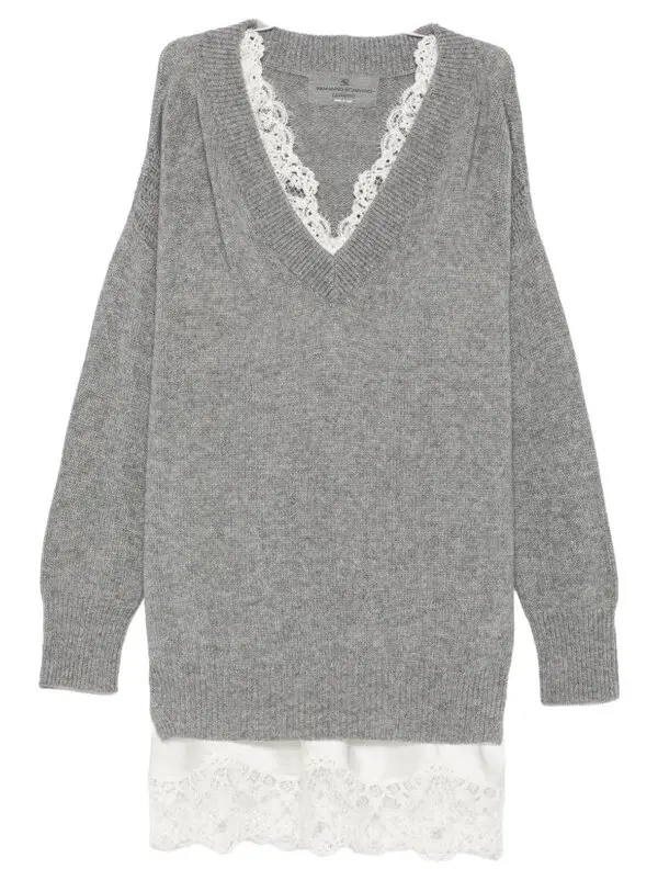 Ermanno Scervino Cashmere Mini Dress - Grey